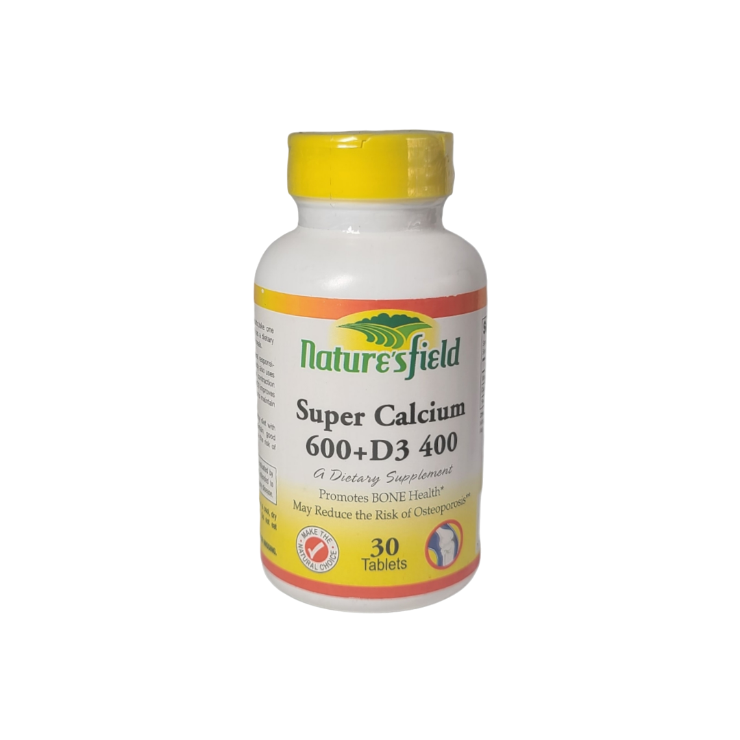 NATURE'S FIELD SUPER CALCIUM 600 + D3 400 x30 TABLETS - Vastovers ...