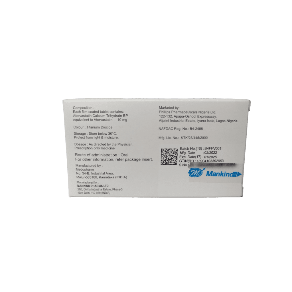 LIPIKIND-10 (atorvastatin calcium 10mg) x 30 TABLETS - Vastovers Retail ...