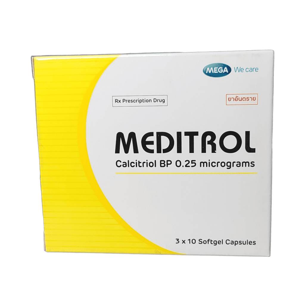 MEDITROL(Calcitriol BP 0.25 micrograms) 3 x 10 CAPSULES - Vastovers ...