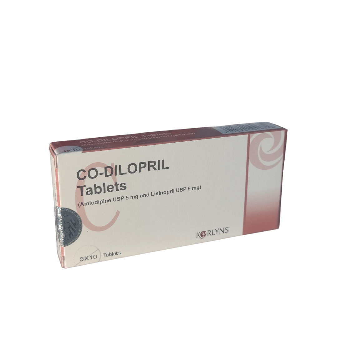 CO-DILOPRIL (amlodipine usp 5mg and lisinopril usp 5mg) 3x10 TABLETS ...