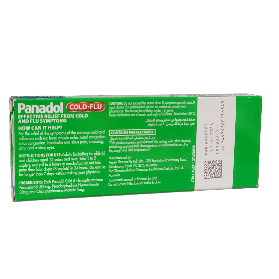 Panadol Cold And Flu Ingredients