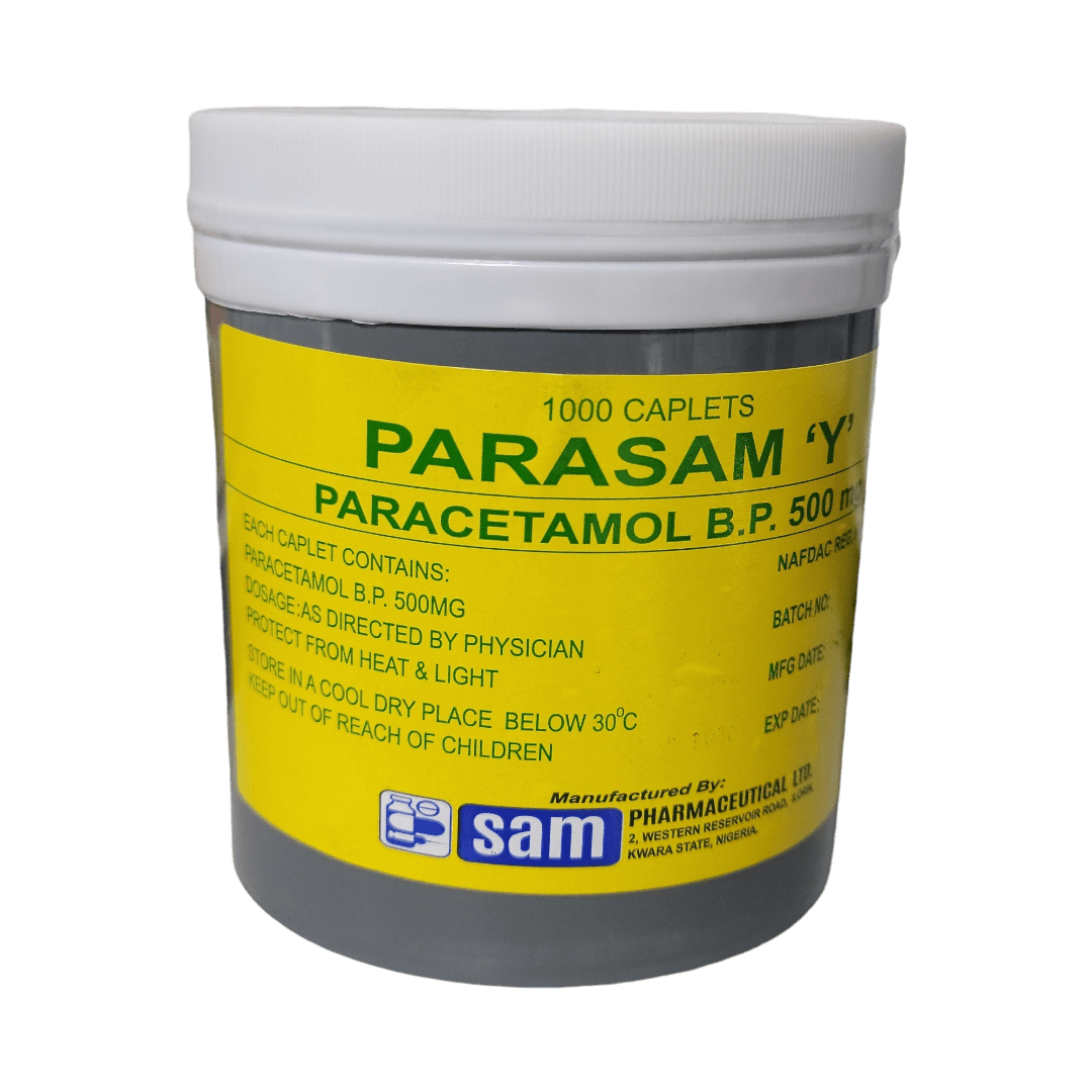 PARASAM Y (Paracetamol 500mg) x 1000 CAPLETS. - Vastovers Retail Store ...
