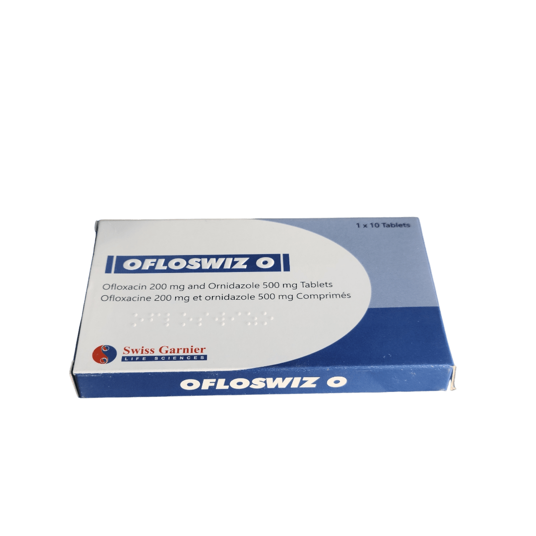 OFLOSWIZ O (Ofloxacin 200mg & Orinidazole 500mg) x 10 TABLETS ...