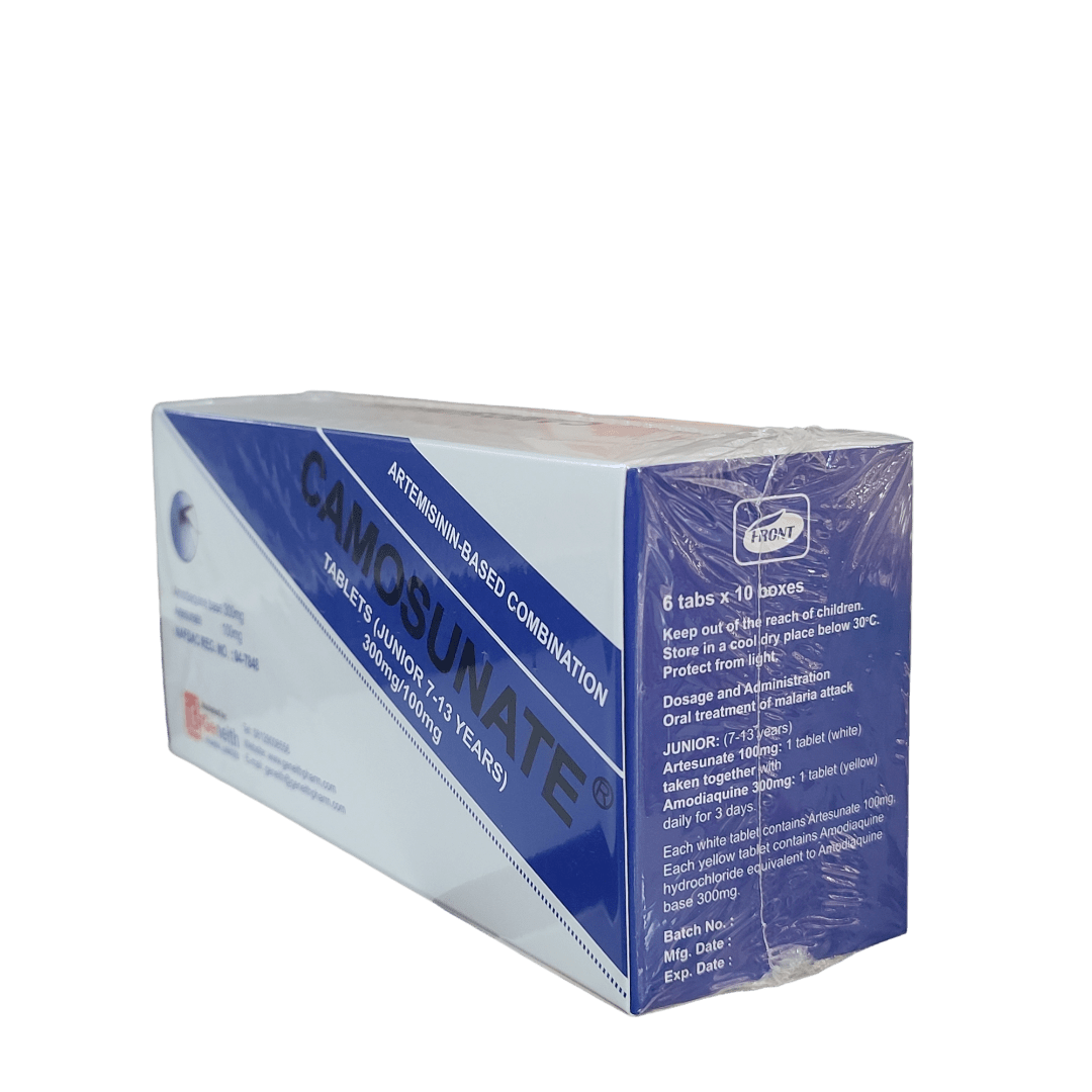 CAMOSUNATE Junior 7-13 Years (Artesunate 100mg, Amodiaquine 300mg) x 6 ...