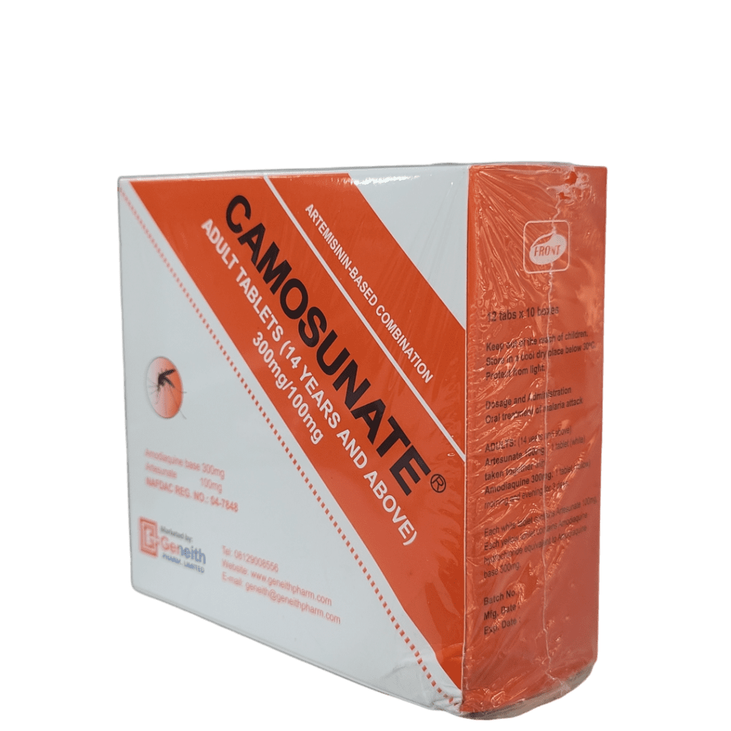CAMOSUNATE ADULT (Artesunate 100mg, Amodiaquine 300mg) x 12 TABLETS ...