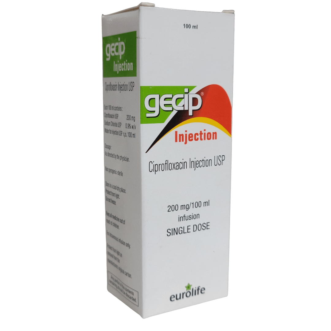 GECIP (Ciprofloxacin Injection USP) 200mg/100ml INFUSION SINGLE DOSE ...