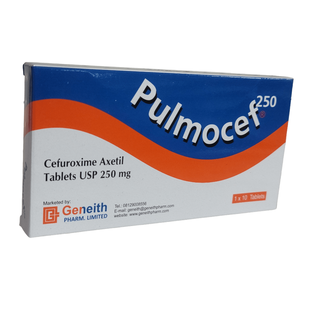 PULMOCEF 250 (Cefuroxime Axetil USP 250mg) - 1 x 10 TABLETS ...