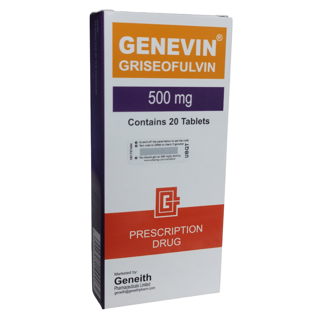 GENEVIN (Griseofulvin 500mg) x 20 Tablets. - Vastovers Retail Store For ...