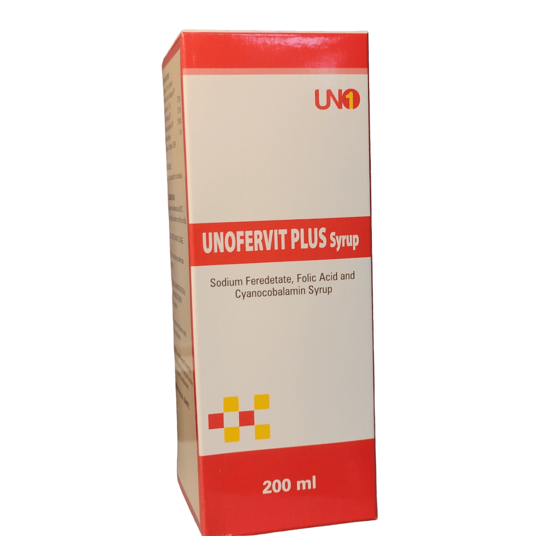 UNOFERVIT PLUS (Sodium feredetate + Folic acid + Cyanocobalamin) SYRUP ...