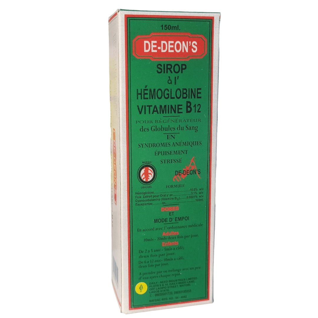 DE-DEON’S (Iron + B complex + Folic Acid) SYRUP 150ml. - Vastovers ...