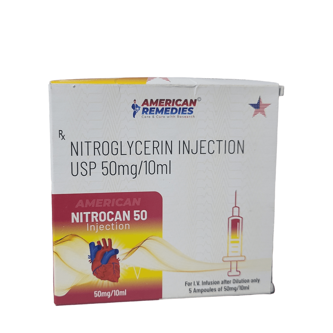 AMERICAN NITROCAN (Nitroglycerin Injection 50mg/10ml) x 5 AMPOULES ...