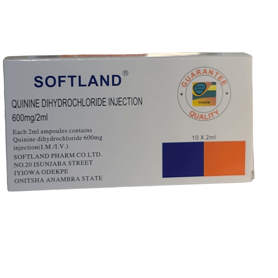 SOFTLAND I.M/I.V (Quinine Dihydrochloride Injection 600mg/2ml) x 10 ...