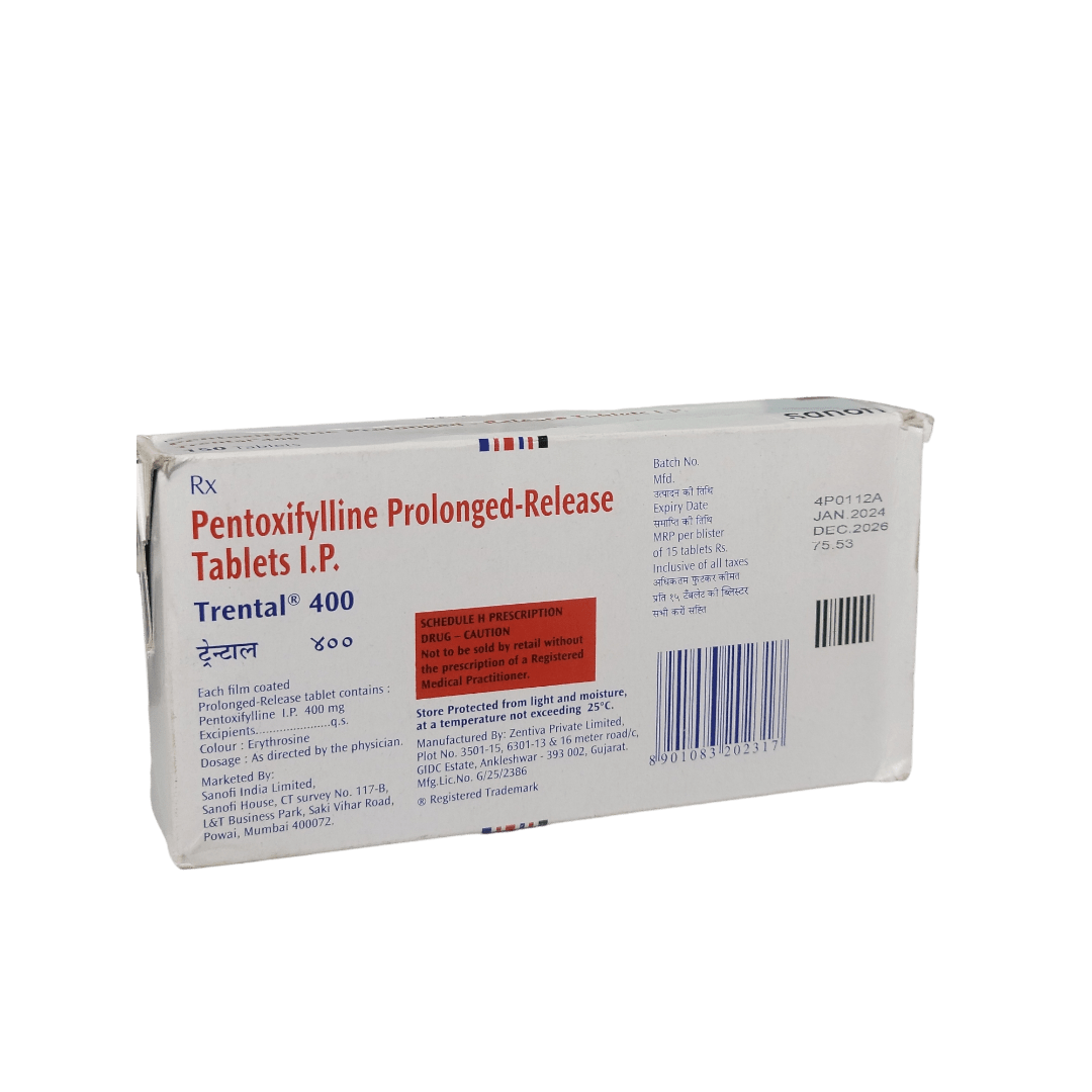 TRENTAL (Pentoxifylline 400mg) x 150 PROLONGED-RELEASE TABLETS ...