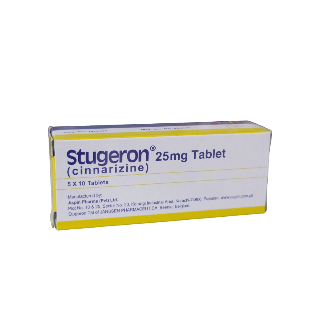 STUGERON (Cinnarizine 25mg) 5 × 10 TABLETS. - Vastovers Retail Store ...