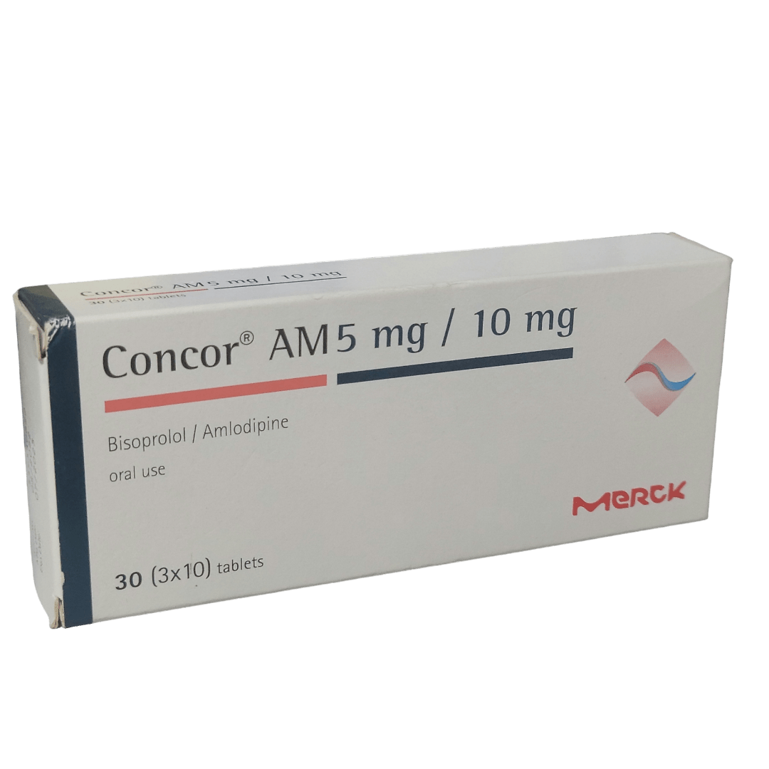 CONCOR AM (Bisoprolol 5mg + Amlodipine 10mg) 3 × 10 TABLETS ...