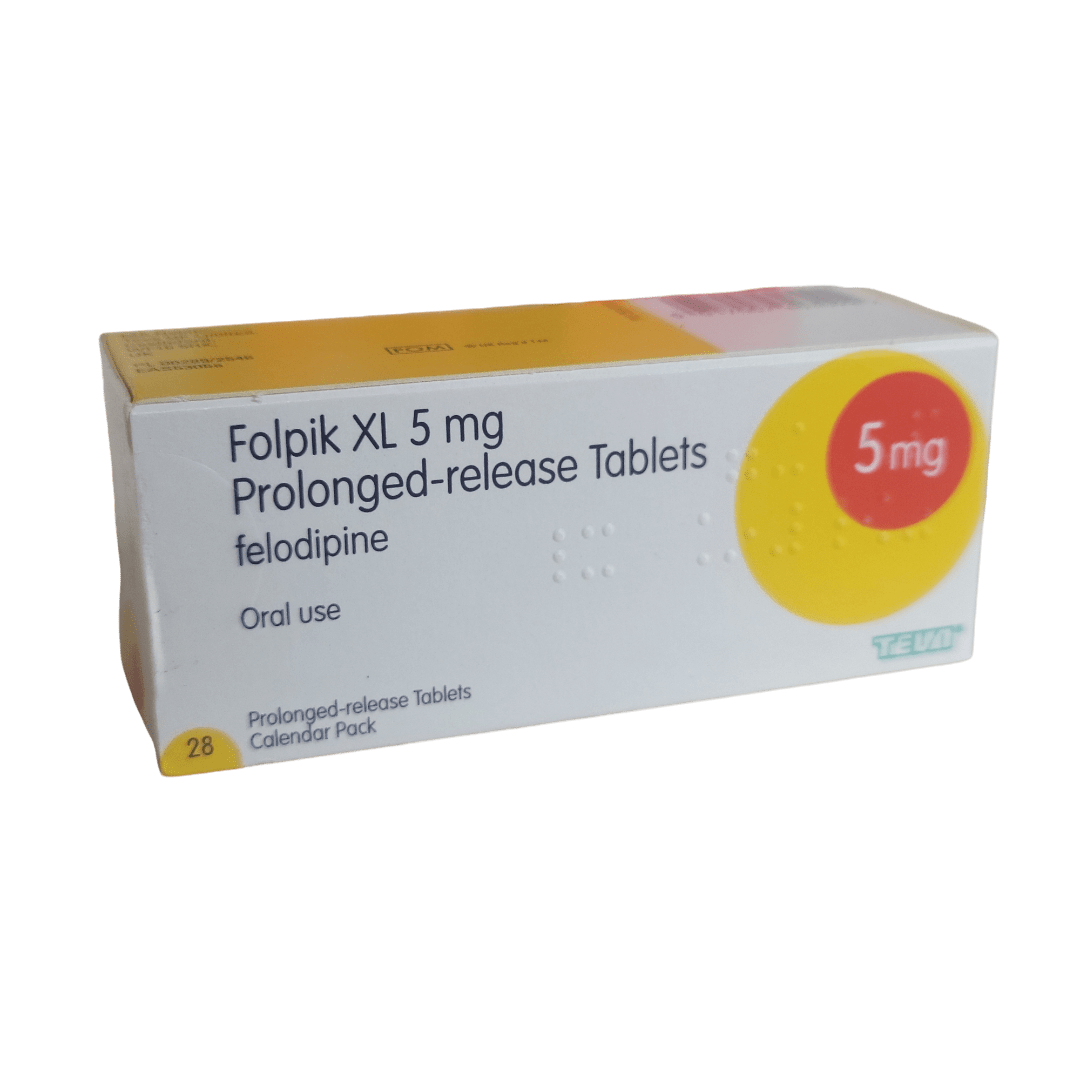 FOLPIK XL (felodipine 5 mg) x 28 PROLONGED-RELEASE TABLETS. - Vastovers ...