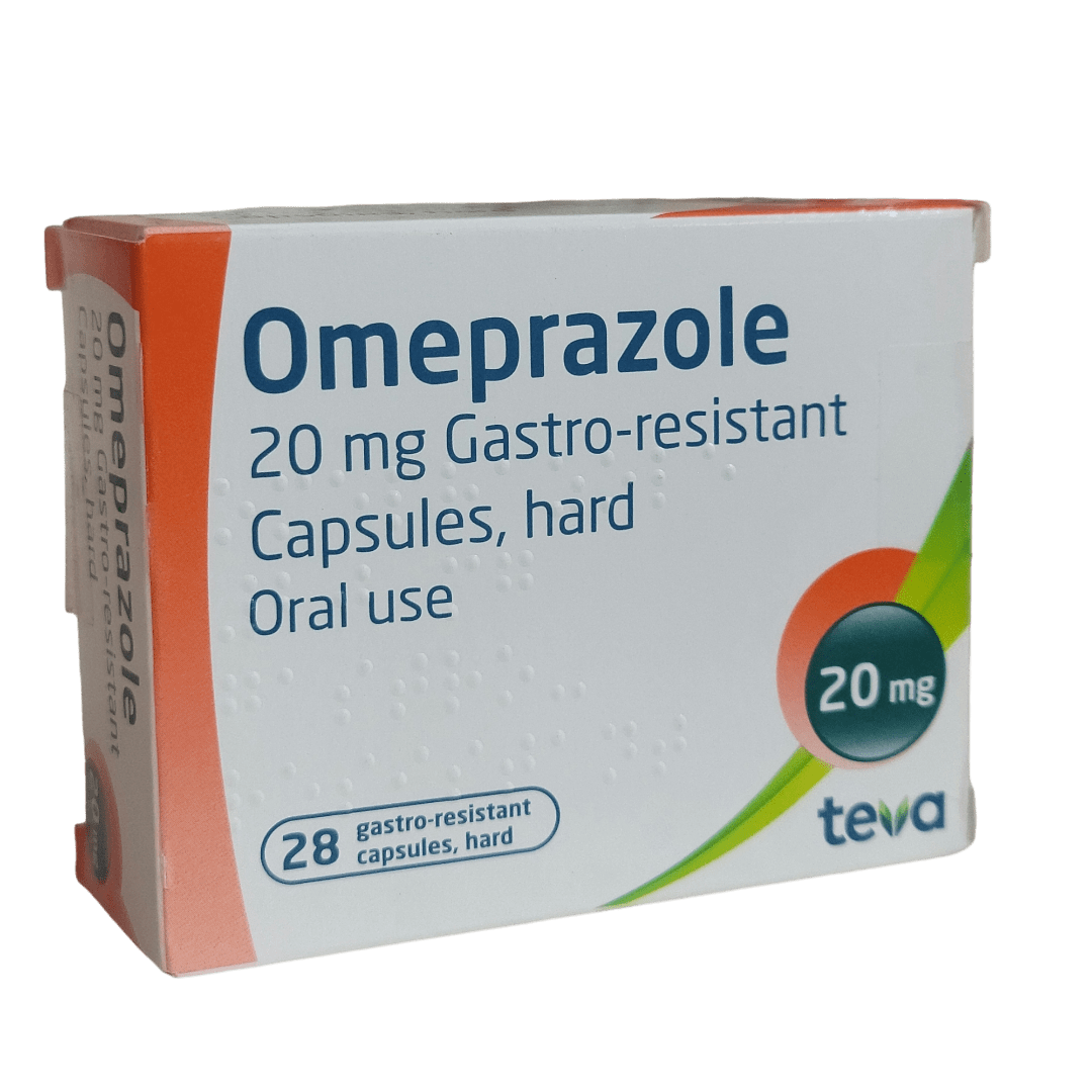 TEVA OMEPRAZOLE (Omeprazole 20mg) x 28 GASTRO-RESISTANT CAPSULES ...