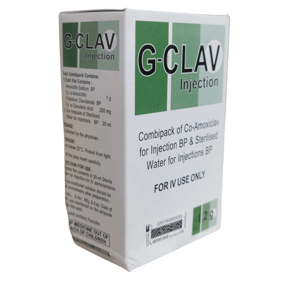 G-CLAV (Amoxicillin 1g + clavulanic acid 200mg) 1.2g INTRAVENOUS ...