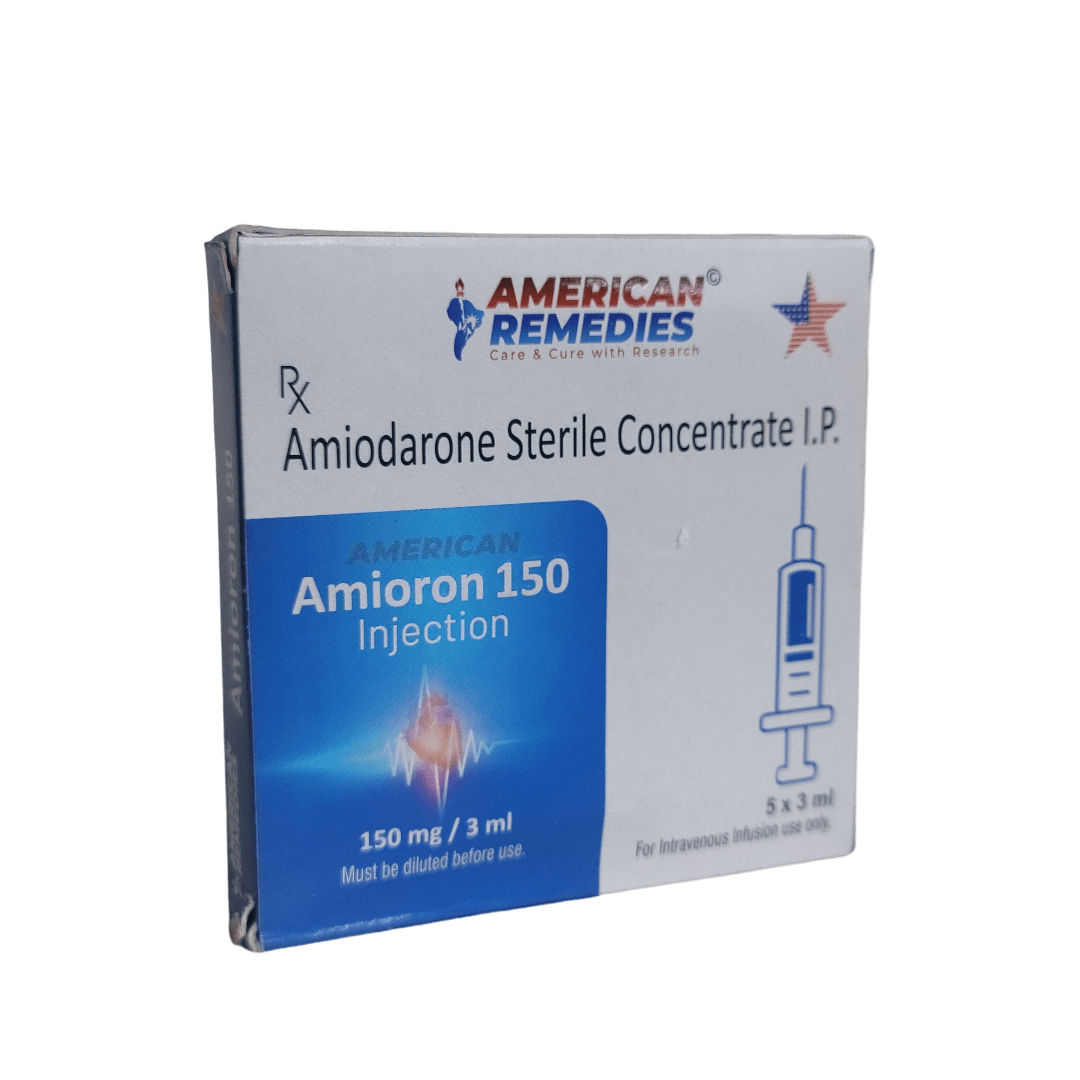 AMIORON 150 (Amiodaron 150mg) 3ml × 5 AMPOULES INTRAVENOUS INJECTION ...