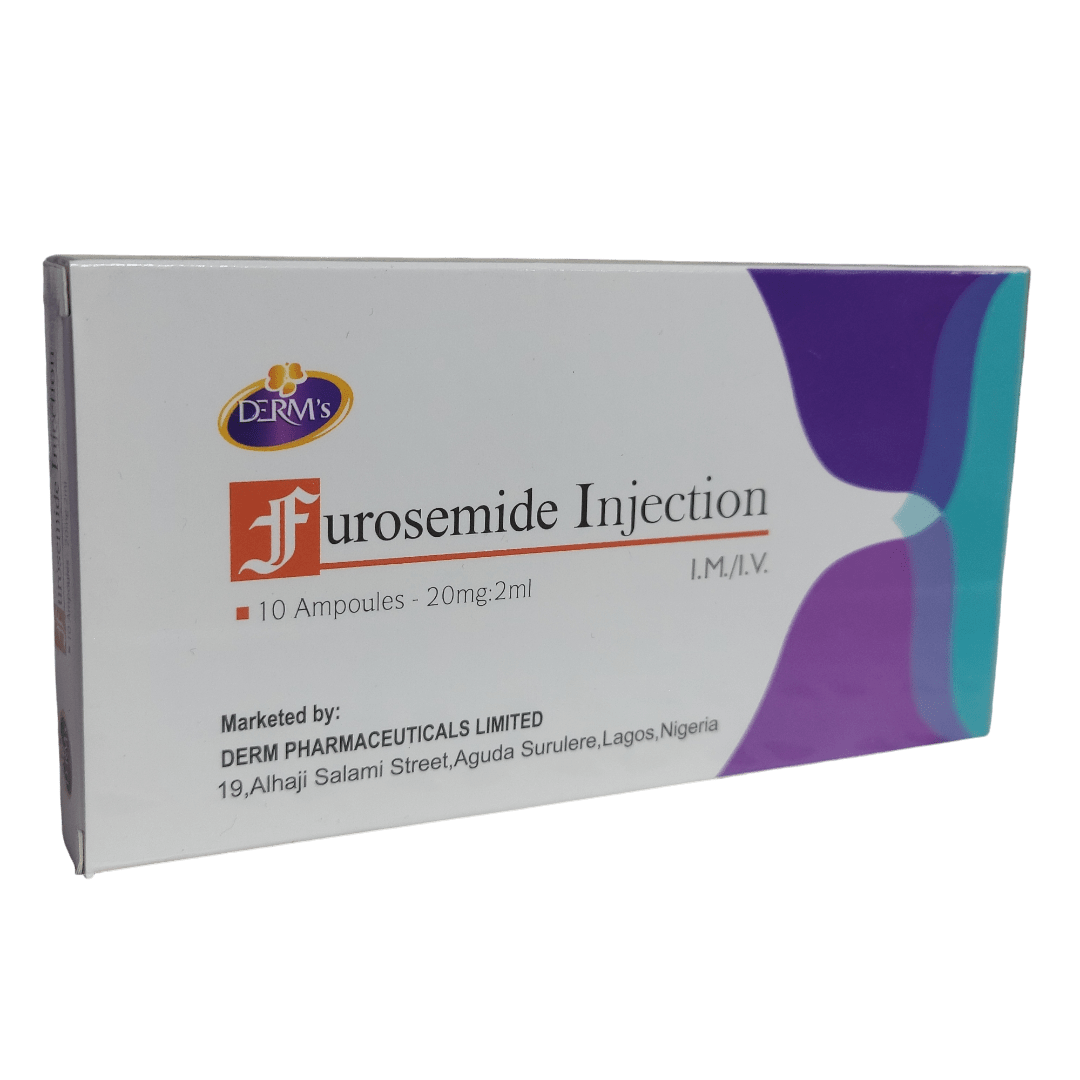 DERMS FUROSEMIDE (Furosemide 20mg) 10 × 2ml IV/IM INJECTION ...