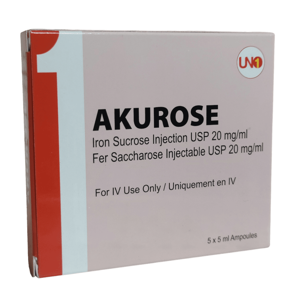 AKUROSE (Iron sucrose 20mg/ml) 5ml x 5 AMPOULES IV INJECTIONS ...
