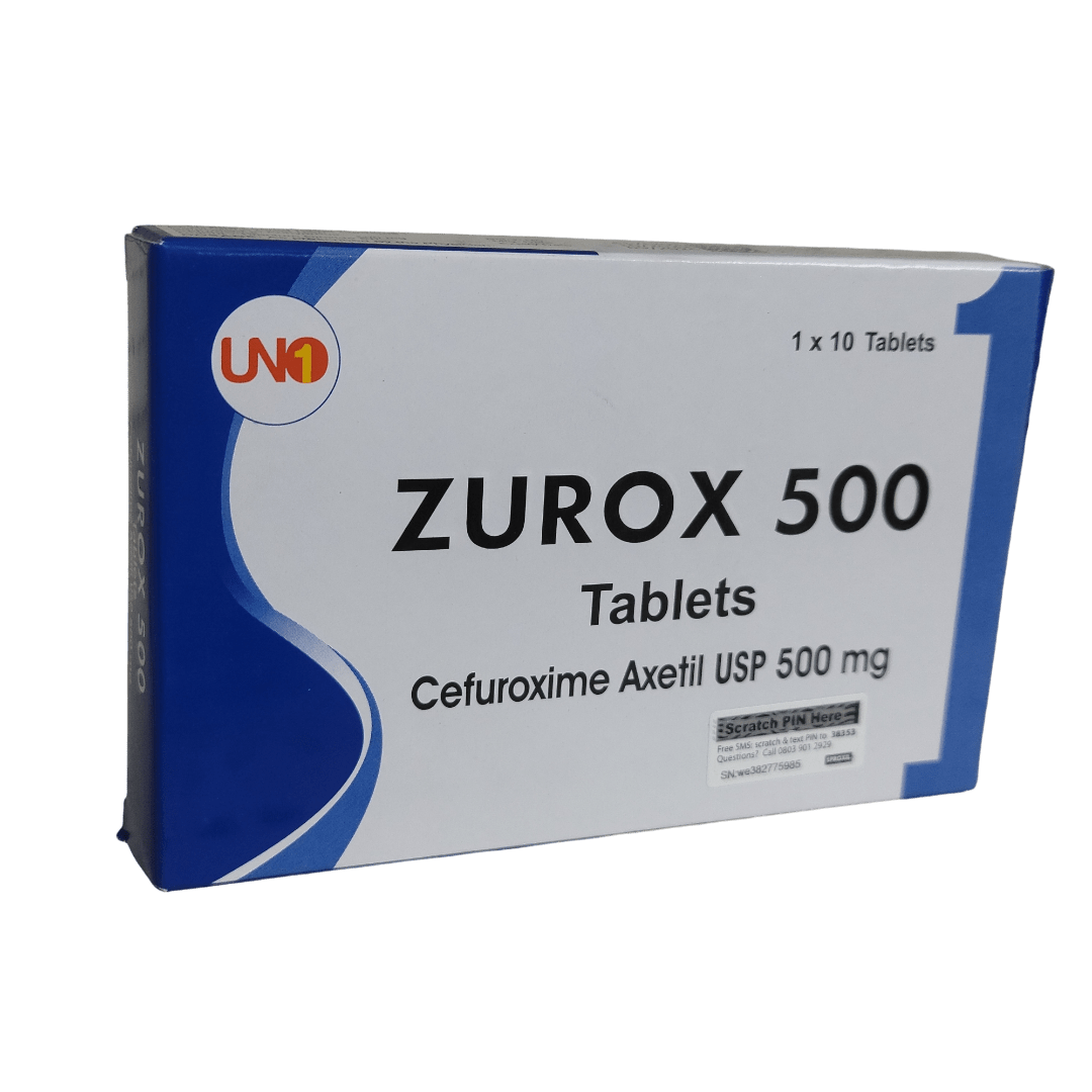 ZUROX 500 (Cefuroxime Axetil 500mg) – 1 × 10 TABLETS. - Vastovers ...