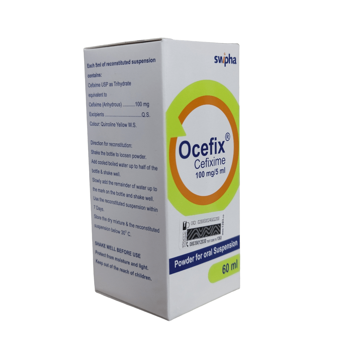 OCEFIX (Cefixime 100mg/5ml) - 60ml POWDER FOR ORAL SUSPENSION ...
