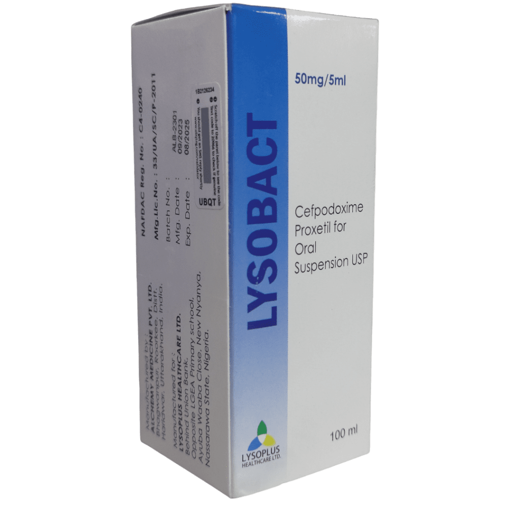 LYSOBACT (Cefpodoxime Proxetil 50mg/5ml) -100ml ORAL SUSPENSION ...