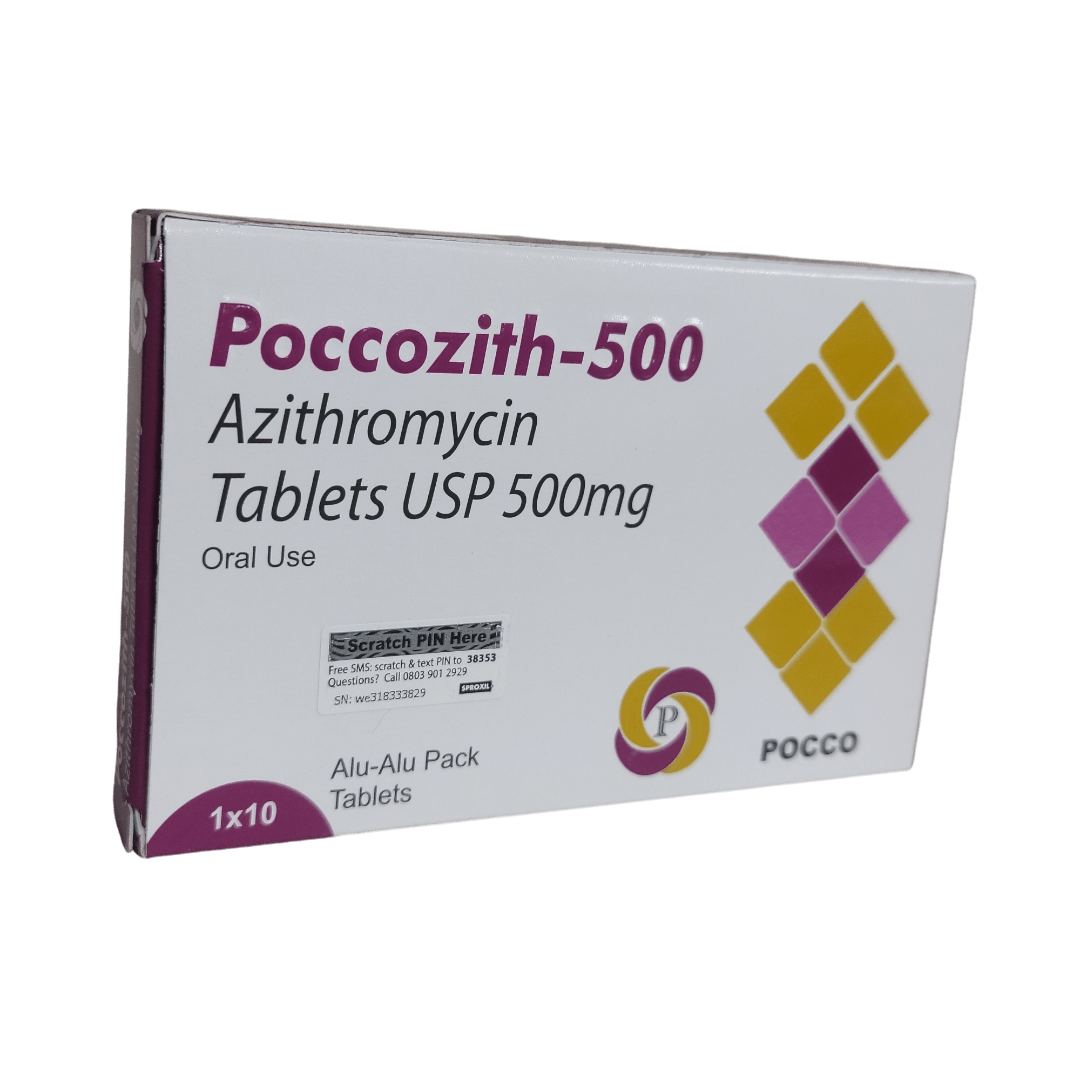POCCOZITH 500 (Arythromycin 500mg) - 1×10 TABLETS. - Vastovers Retail ...