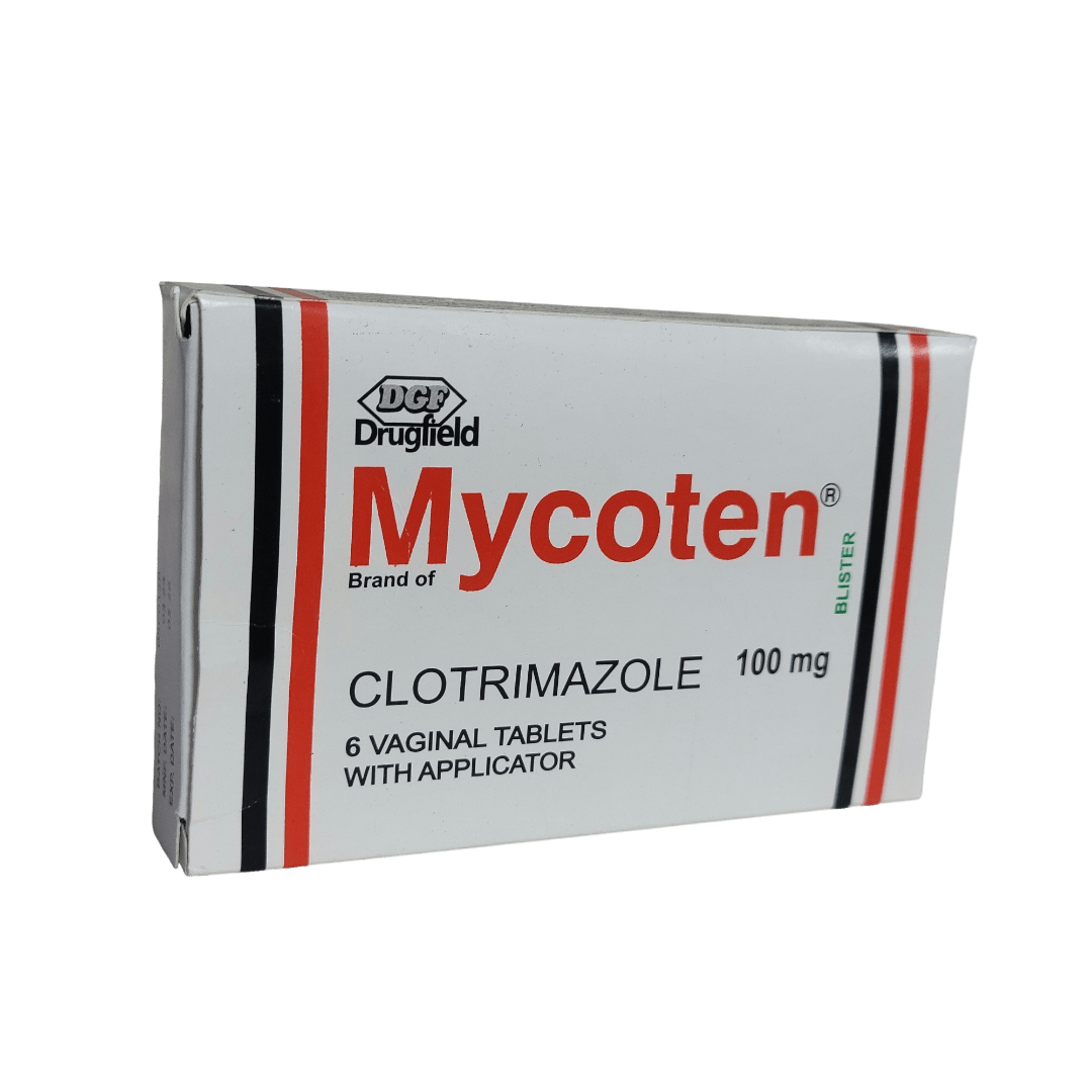 MYCOTEN (Clotrimazole 100mg) TABLET- 6 VAGINAL TABLETS (DRUGFIELD ...